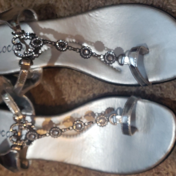 Coconuts by Matisse | Shoes | Coconuts Silver Sandals With Rhinestones ...